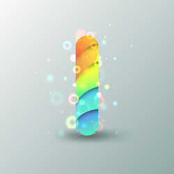 Paper alphabet origami font multi-colored letter i