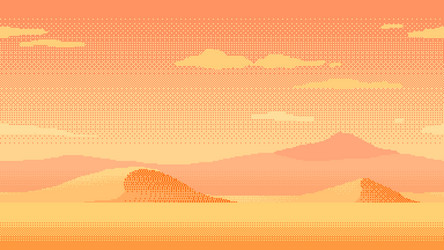 Pixel art desert landscape 8-bit video game Vector Image
