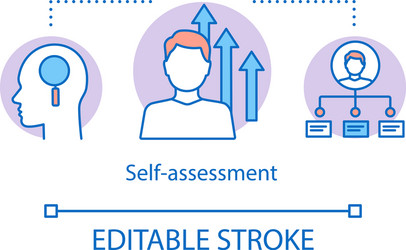 Self-test blue gradient concept icon Royalty Free Vector