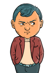 Skeptic man with a suspicious expression on his Vector Image