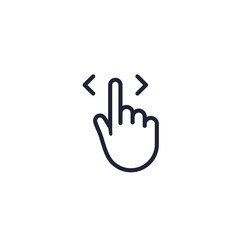 Swipe hand finger icon drag touch Royalty Free Vector Image