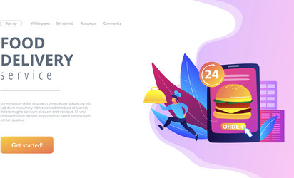 Food delivery service app interface template Vector Image