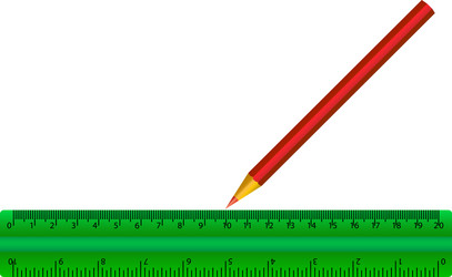 Green ruler isolated on white background Vector Image