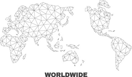 Polygonal mesh world map Royalty Free Vector Image