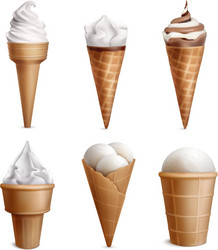Tasty ice cream set Royalty Free Vector Image - VectorStock