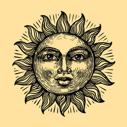 Evil sun sketch Royalty Free Vector Image - VectorStock