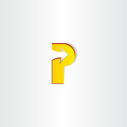 Simple creative logo letter p and arrow Royalty Free Vector