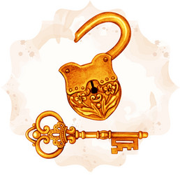 Golden magic key Royalty Free Vector Image - VectorStock