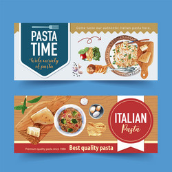 Pasta poster design with tomato garlic Royalty Free Vector