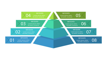 Pyramid up arrows infographic diagram chart Vector Image