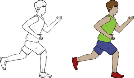 Running man hand drawn outline doodle icon Vector Image
