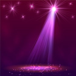 Spotlight on stage with smoke and light Royalty Free Vector