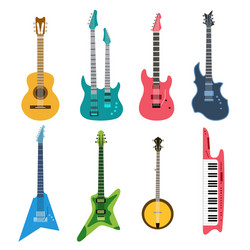 Acoustic and electric guitars Royalty Free Vector Image