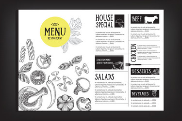Restaurant lunch menu design template layout Vector Image