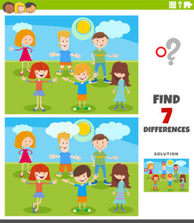 Differences educational task with cartoon children