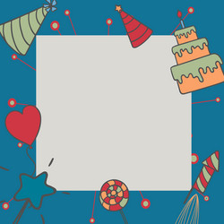 Happy birthday in square Royalty Free Vector Image