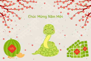 2025 vietnamese new year tet cute snake design Vector Image