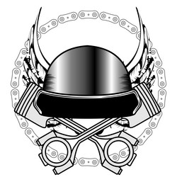 Biker crest sticker skull insignia tattoo helmet Vector Image