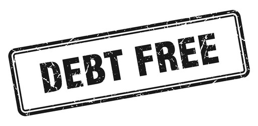 Debt free stamp debt free rectangular stamp on Vector Image