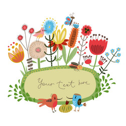 Frame with funny characters Royalty Free Vector Image