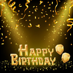 Happy birthday greeting card paper cut Royalty Free Vector