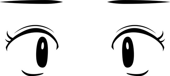 Cute anime-style eyes in normal times Royalty Free Vector