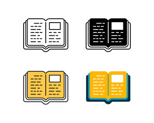 Open book icon design in line style Royalty Free Vector