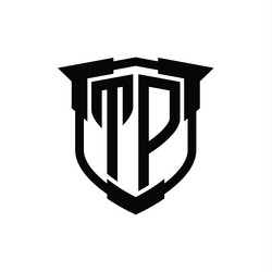 Tp logo monogram shield leaf design template Vector Image