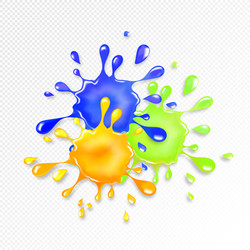 Glitter goo splash red yellow and blue slime Vector Image
