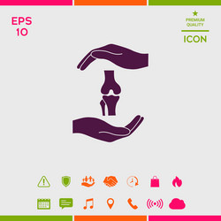 Hands holding knee-joint - protection symbol Vector Image