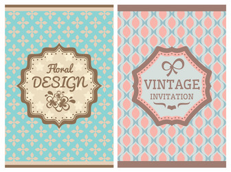 Invitation vintage retro cards Royalty Free Vector Image