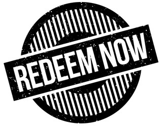 Redeem now stamp on white Royalty Free Vector Image