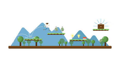 Business startup concept businessman running Vector Image