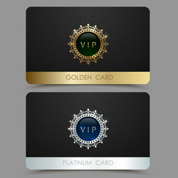 Vip access card with golden flourish frame Vector Image