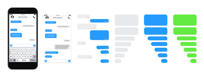 Message template chatting sms bubbles Royalty Free Vector Message template chatting sms bubbles Royalty Free Vector