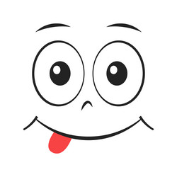 Grinning face comic expression happy cartoon Vector Image