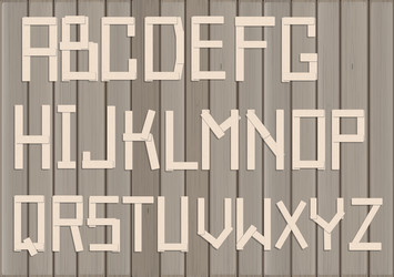 Letter o wood board font plank and nails alphabet Vector Image