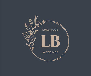 Lb initials letter wedding monogram logos Vector Image