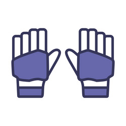 Cricket gloves logo simple style Royalty Free Vector Image
