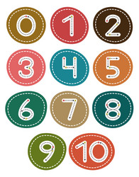 Number bullets circle buttons with color Vector Image