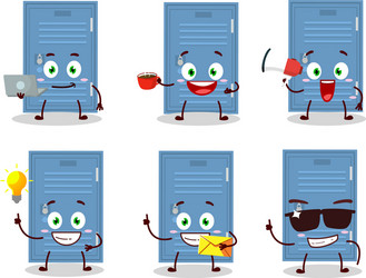 Locker cartoon character with love cute emoticon Vector Image