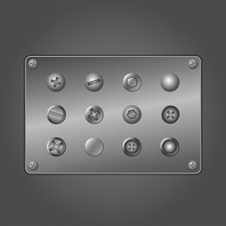 Metal perforated background with rivets Royalty Free Vector