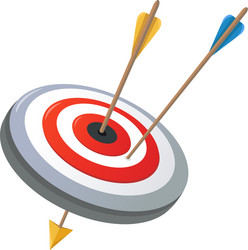 Aim arrow icon cartoon style Royalty Free Vector Image