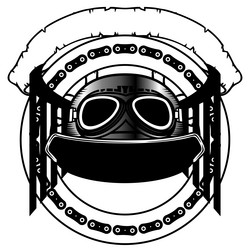 Biker crest insignia tattoo helmet in format Vector Image