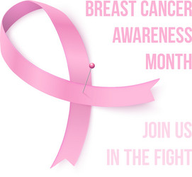 Breast cancer awareness month pink ribbons round Vector Image