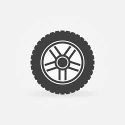 Isolated monochrome car wheel rim image Royalty Free Vector