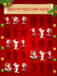 Shadow matching game christmas winter holidays Vector Image