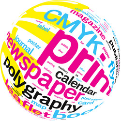 Printing word cloud Royalty Free Vector Image - VectorStock