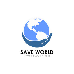 Save earth logo design template globe Royalty Free Vector