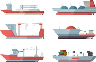 Industrial ship cargo vessel transportation sea Vector Image